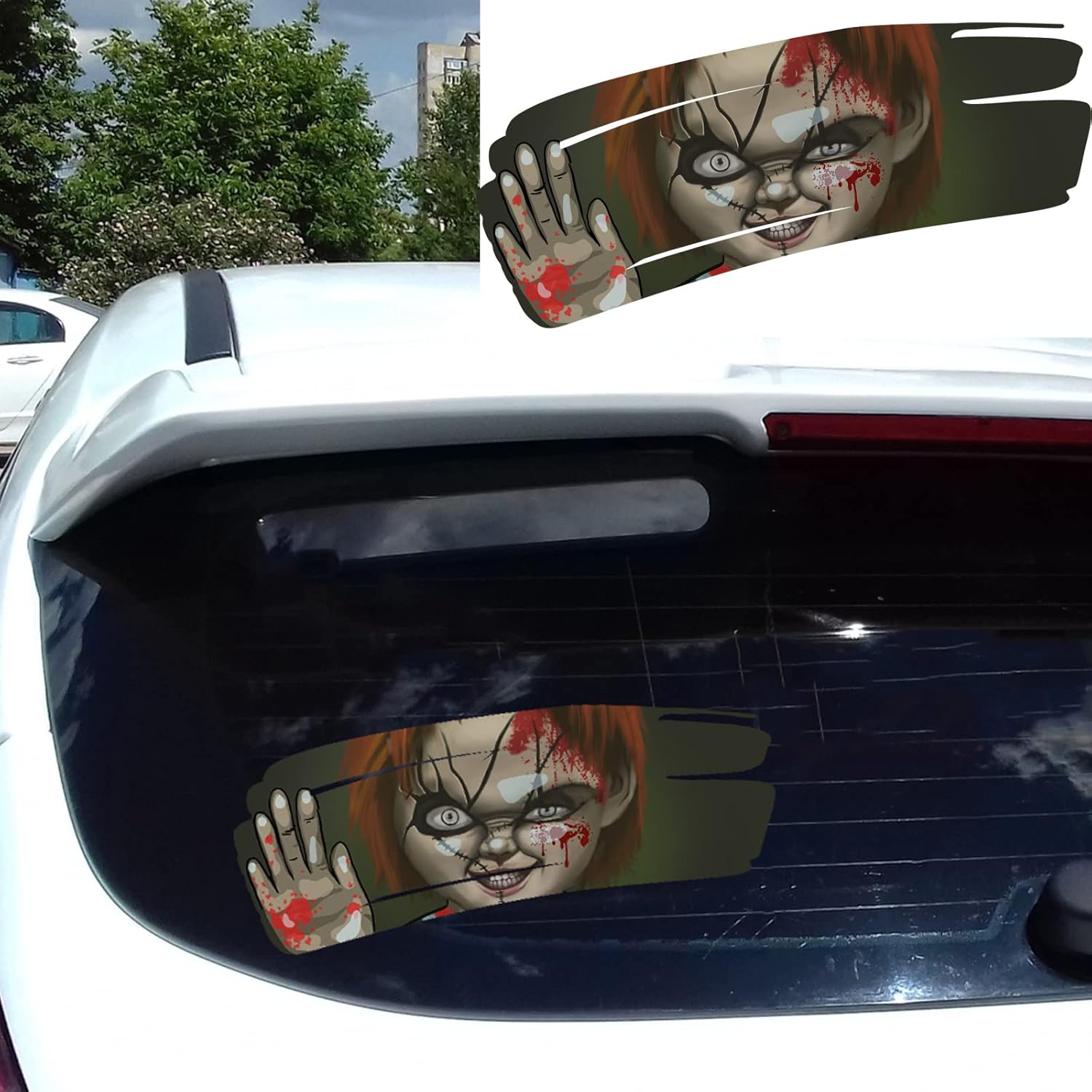Amazon.com - Funny Peeking Scary Car Decal, Nouiroy 2PCS Horror Peeking ...