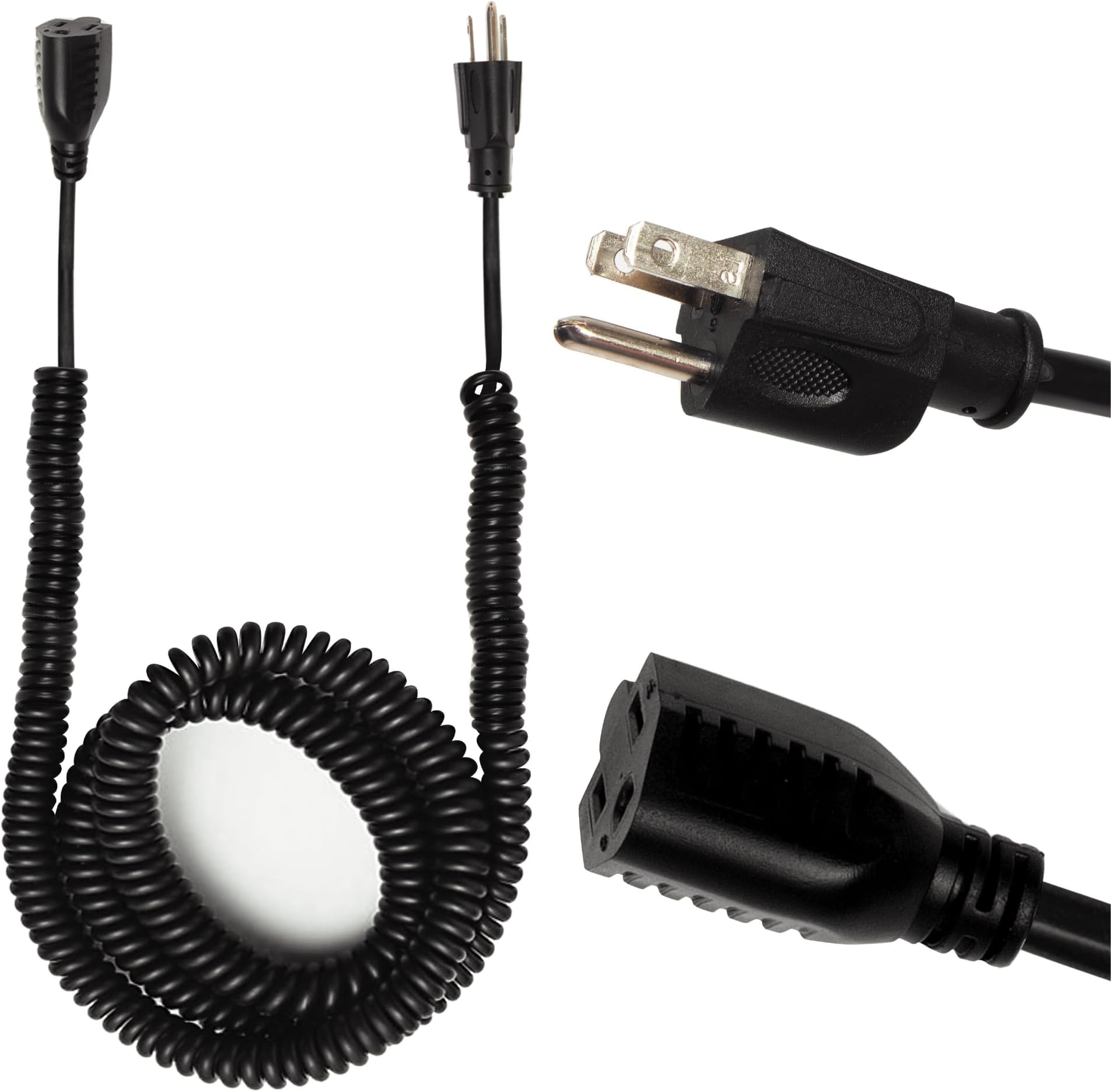 Amazon.com: Iron Forge Cable 50ft Black Coiled Outdoor Extension Cord ...