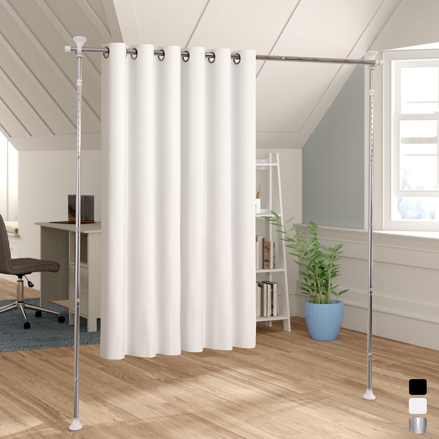 Amazon.com: Room Divider Curtain Rod, No Drilling Floor to Ceiling ...