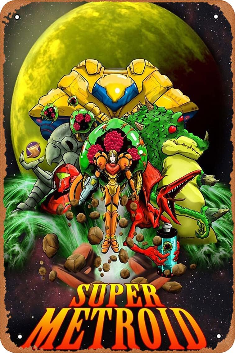 Amazon.com: Wall Decor Sign - Super Metroid Poster - Poster - 8X12 Inch ...