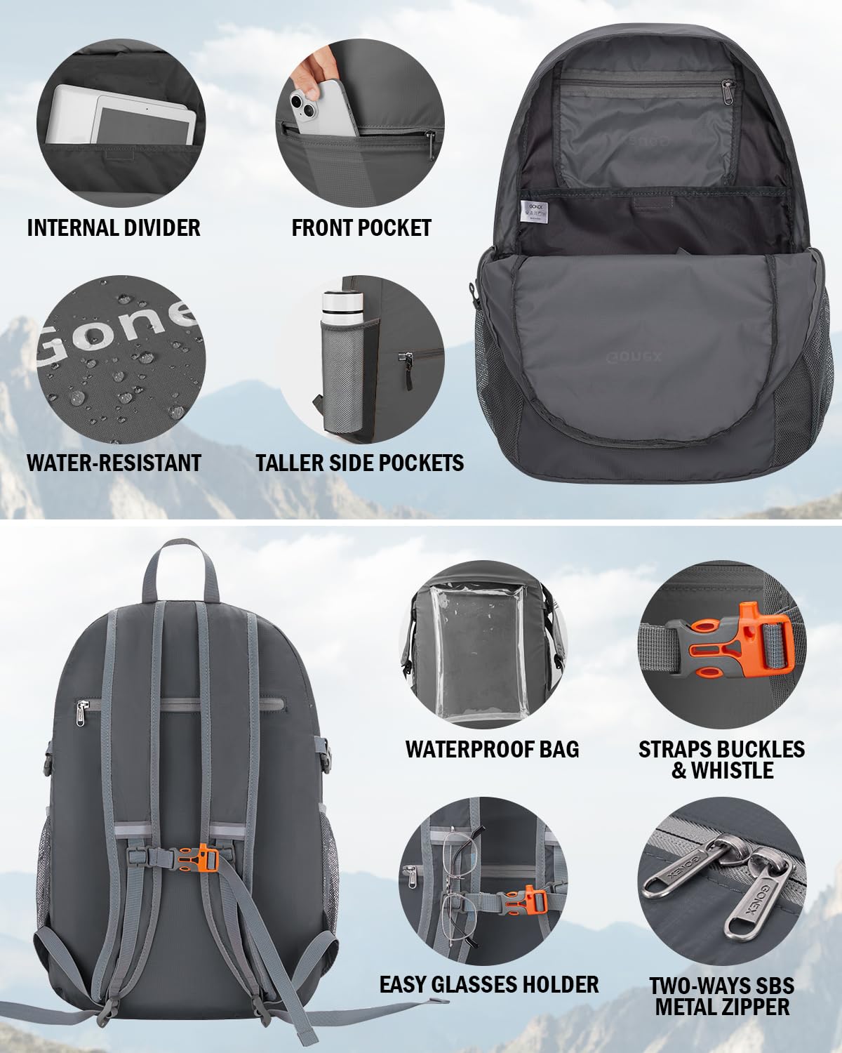 Snapklik.com : Gonex Ultra Lightweight Packable Daypack Handy Foldable ...