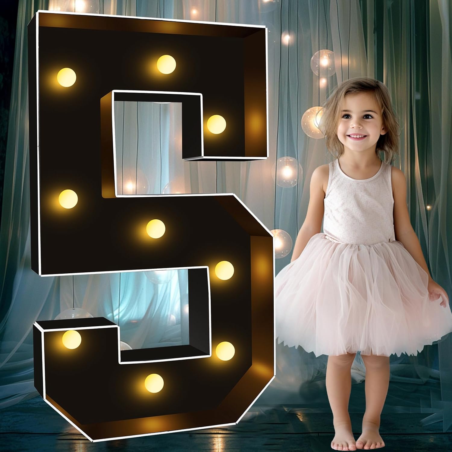 Amazon.com: Ledido 3FT Marquee Numbers light up letter Number 5 Light ...