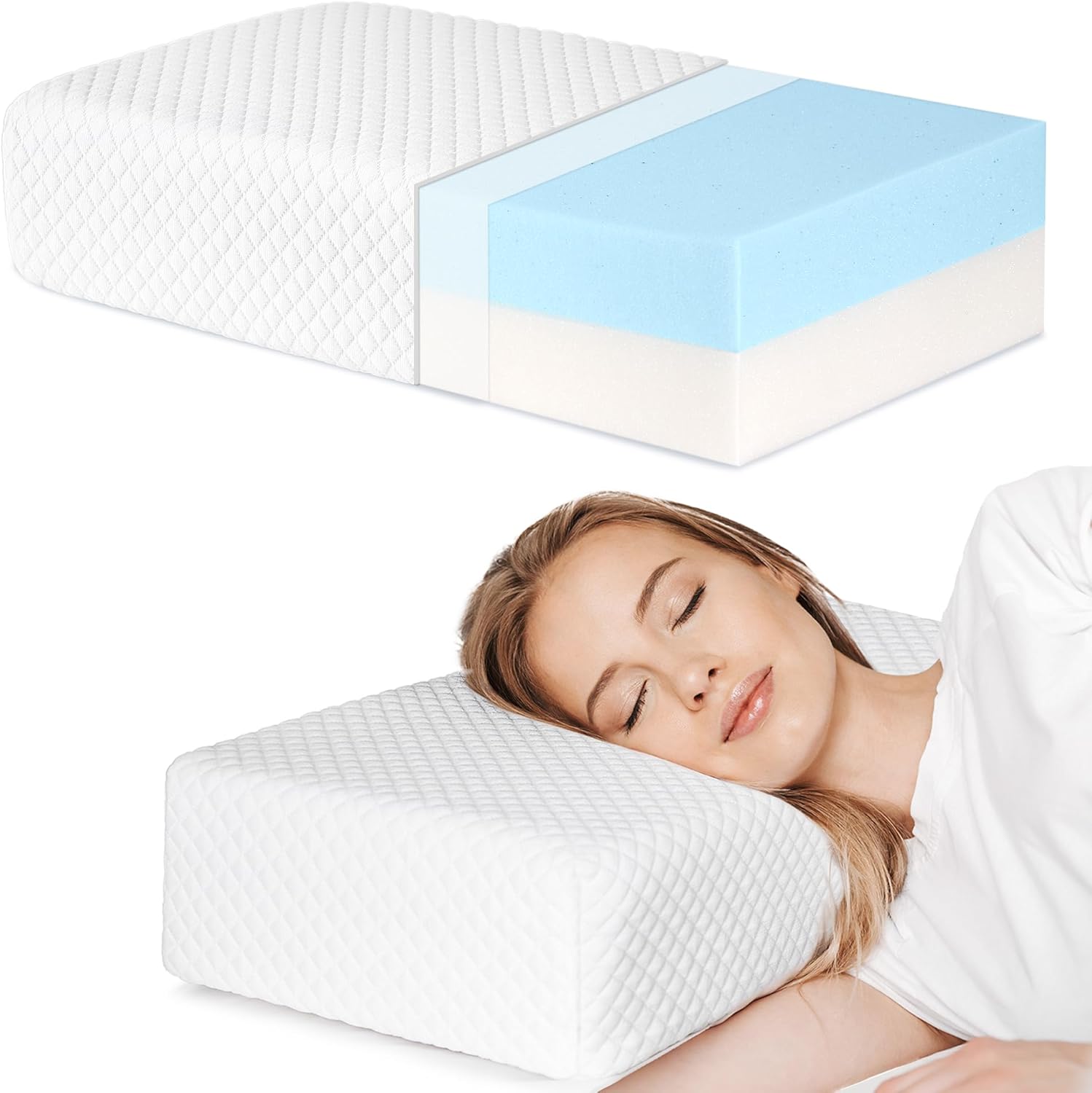 Amazon.com: PAROLL The Cube Pillow for Side Sleepers, Square Pillow ...