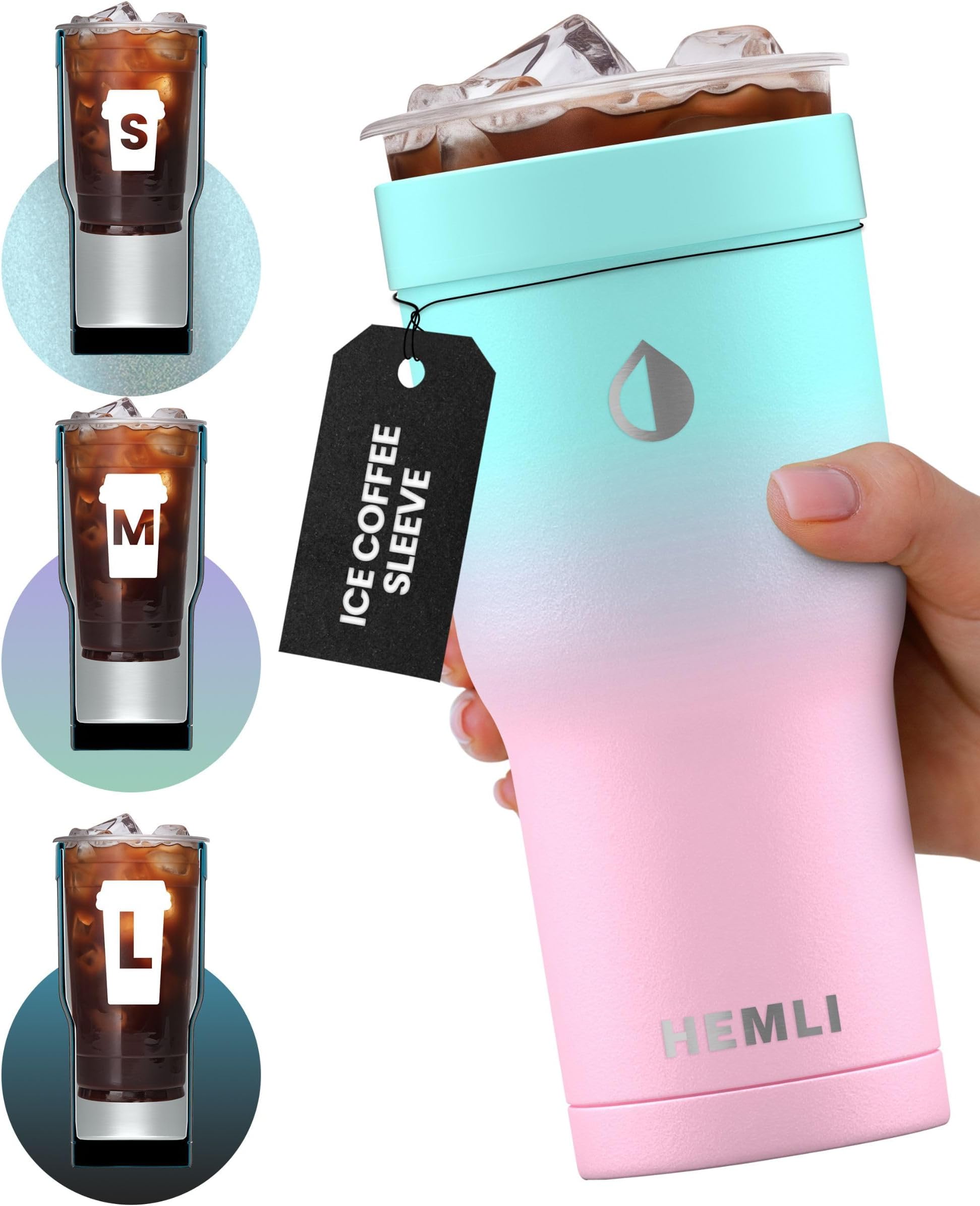 Amazon.com | Universal Iced Coffee Sleeve with Handle - Insulated ...