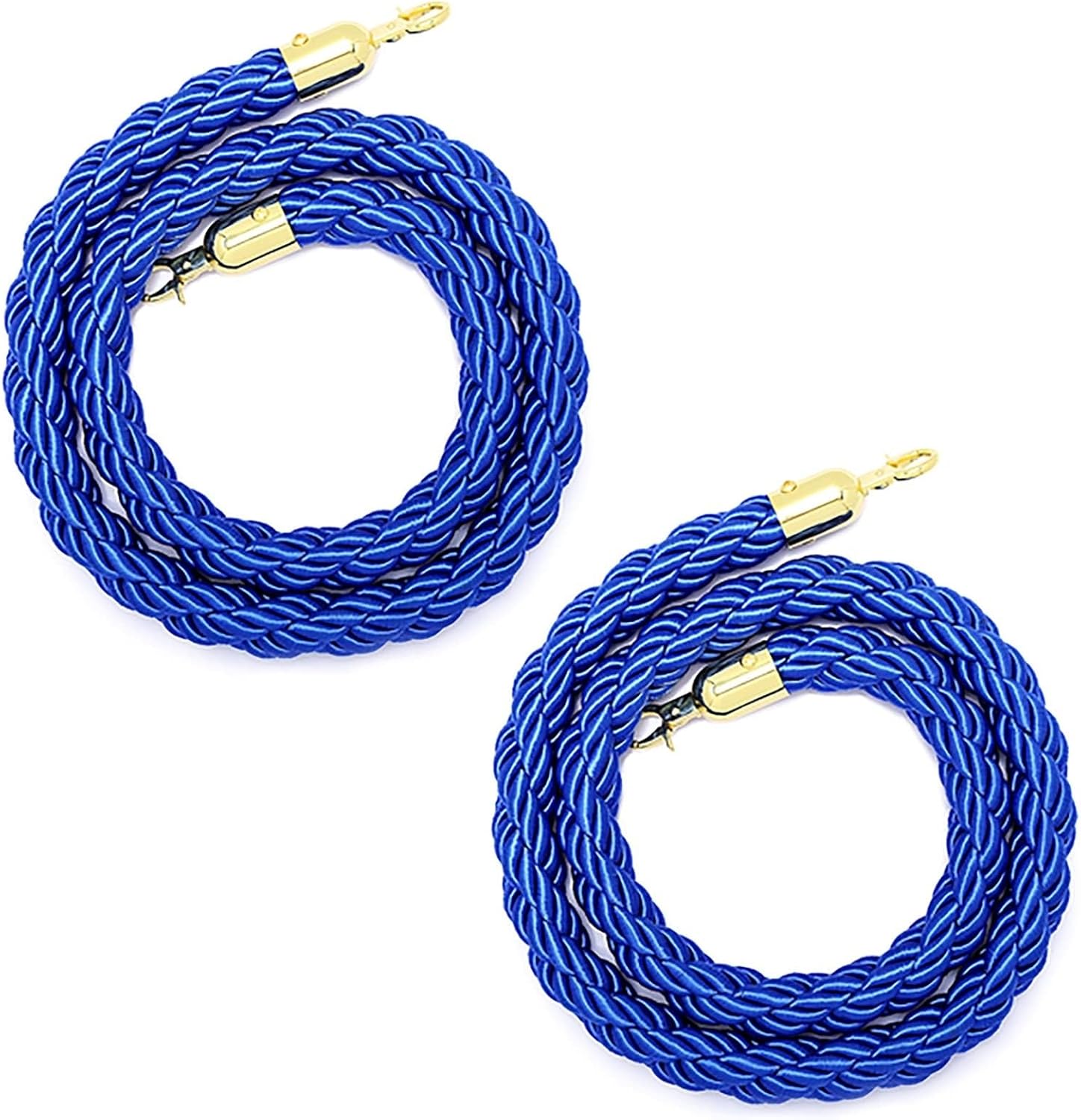 Amazon.com: Stanchion Rope with Gold Hooks, 2pcs Barrier Twist Ropes ...