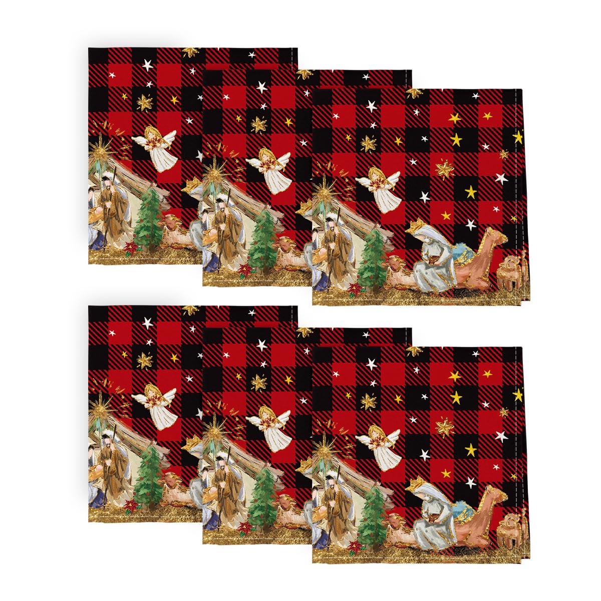 Amazon.com: Horaldaily Christmas Cloth Napkins 18 x 18 Inch, Holy ...