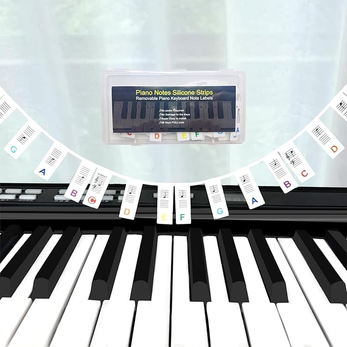 Amazon.com: Removeable Piano Notes Strips Guide Silicone Stickers ...