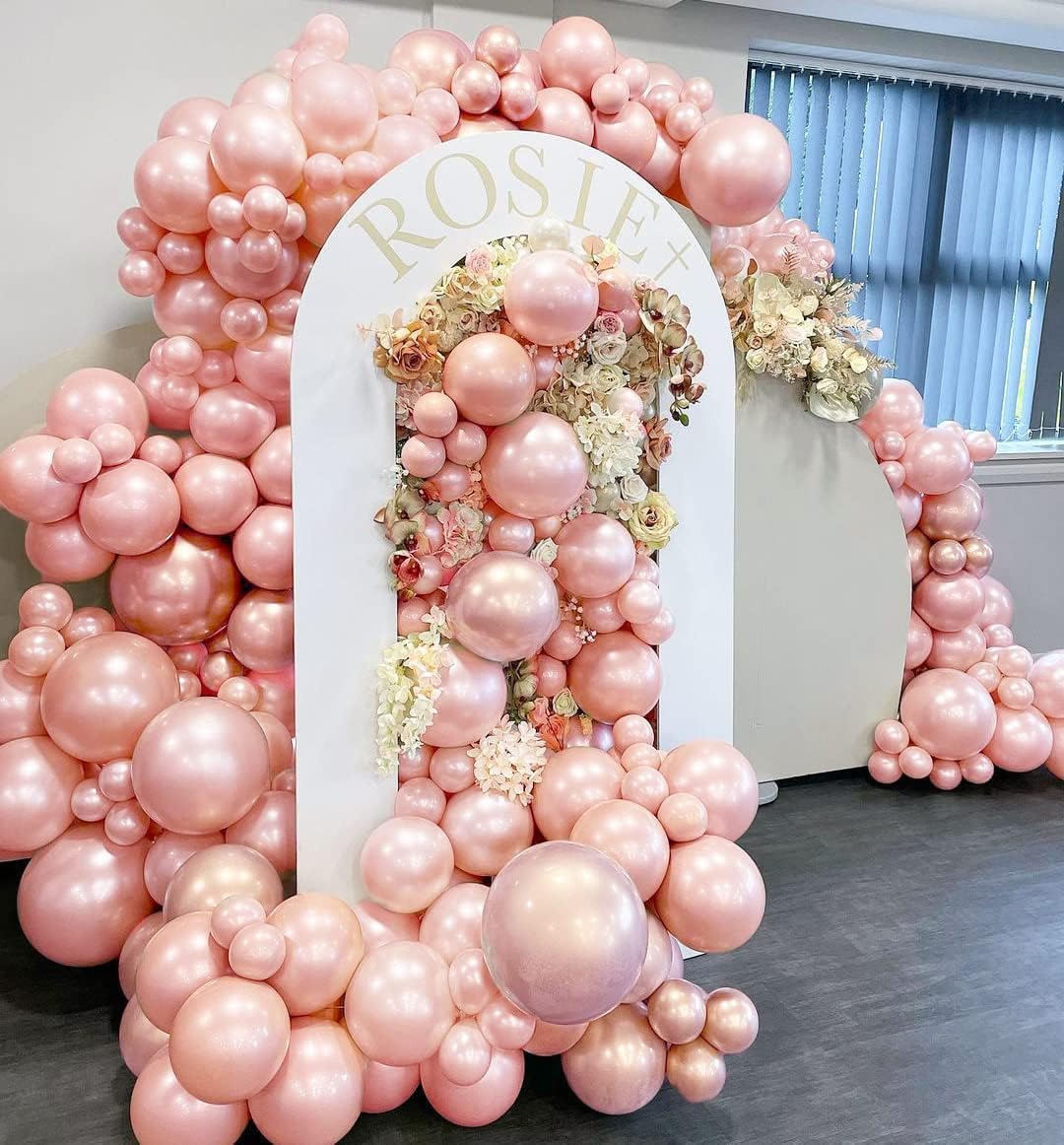 Amazon.com: Pearl Pink Balloon Garland Double Stuffed Balloons Pearl ...