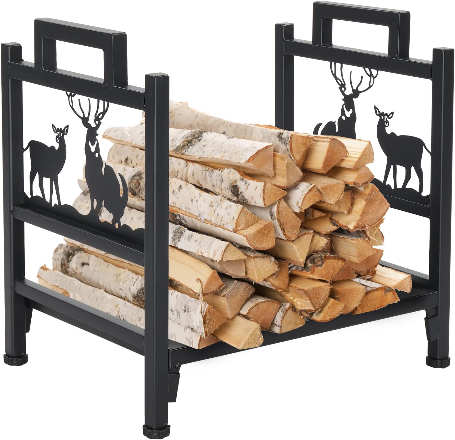 Amazon.com: Single Layer Firewood Holder - Firewood Rack with Animal ...