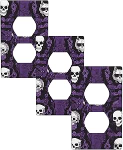 Wall Plate,Electrical Outlet Covers,Purple Black Goth Spooky Print ...