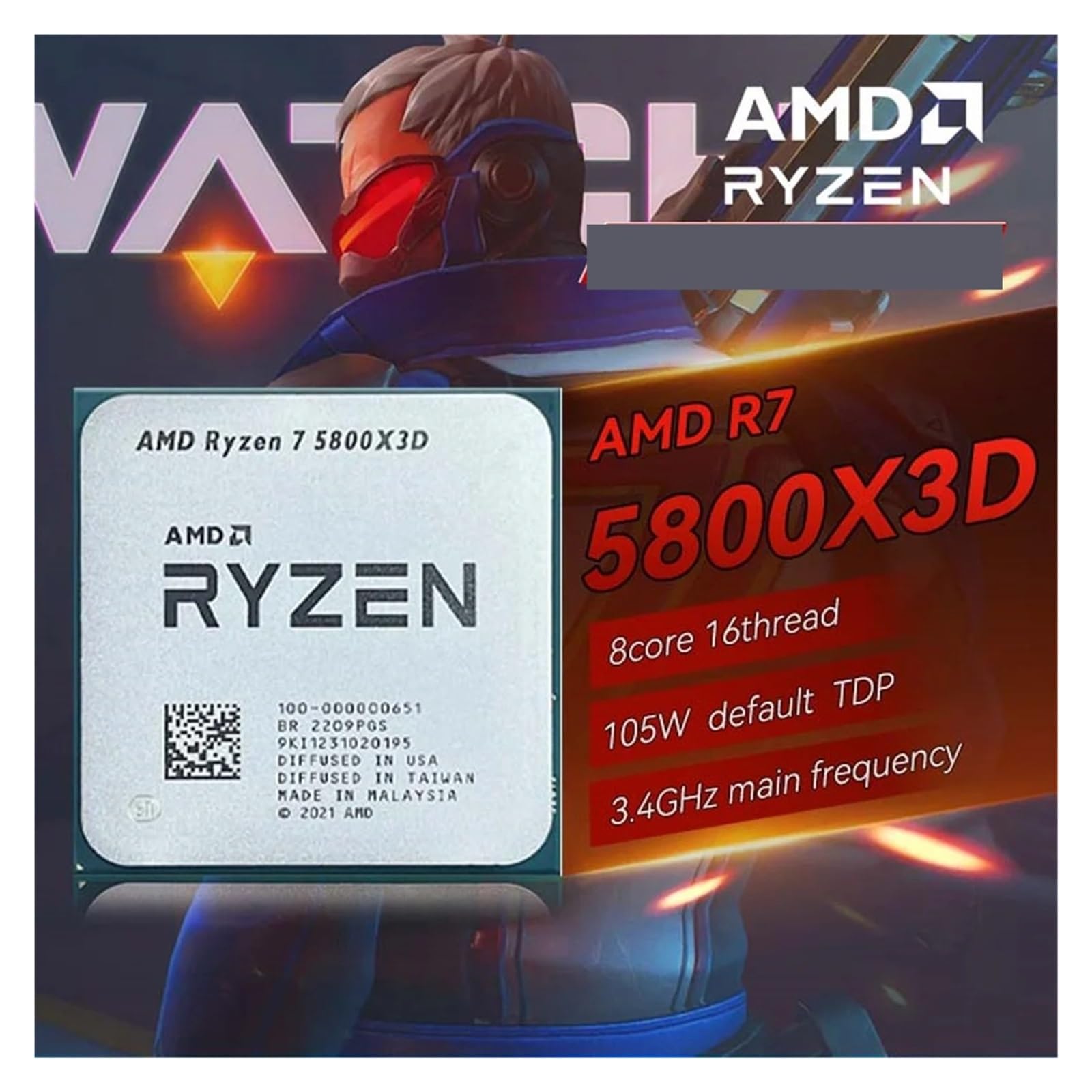 Snapklik.com : AMD Ryzen 7 5800X3D Novo CPU R7 5800X3D 8-Core 16-Thread ...