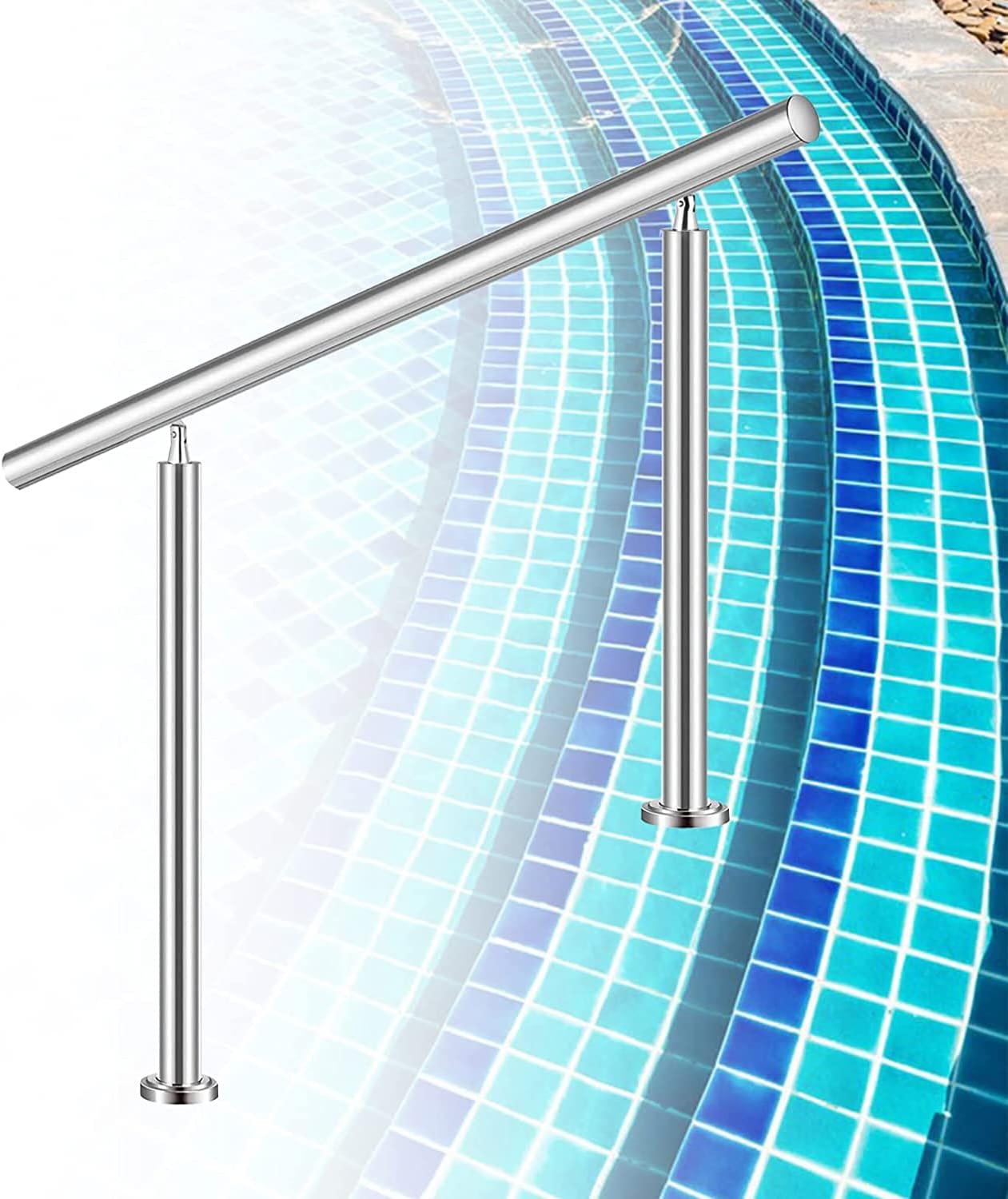 Amazon.co.jp: Outdoor Stair Stainless Steel Pool Handrail, Adjustable ...