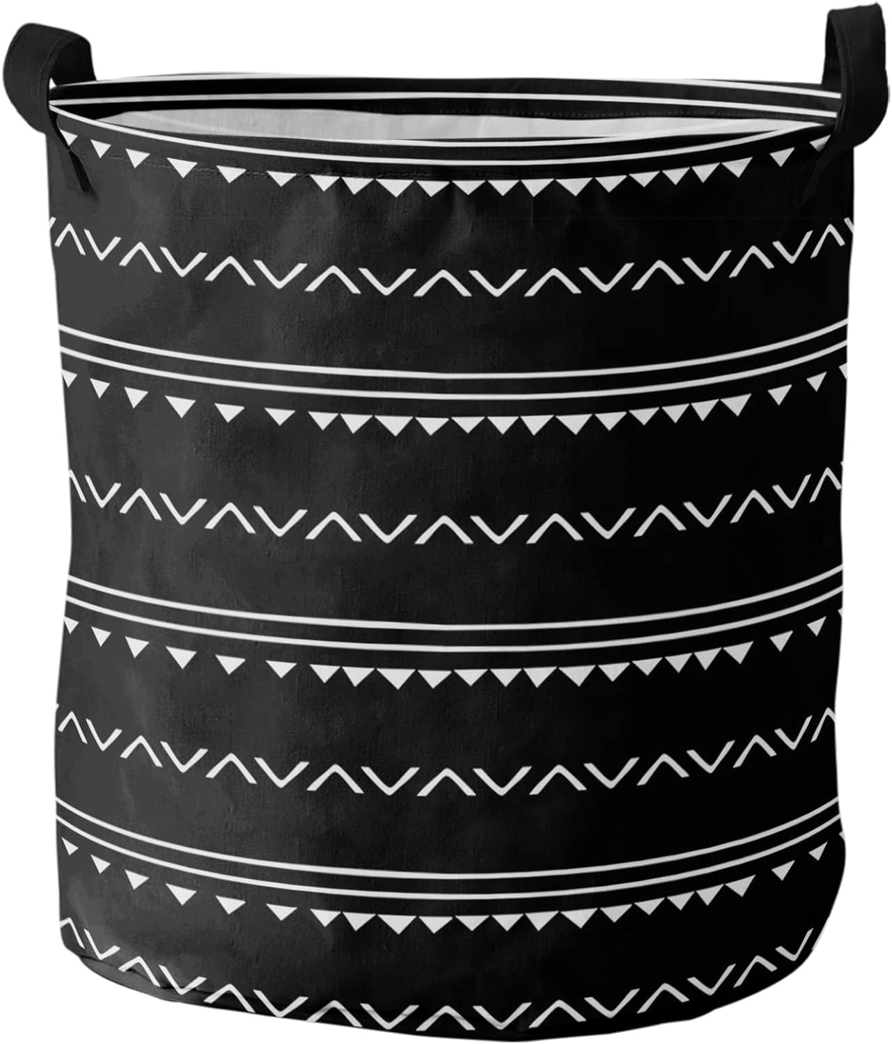 Amazon.com: Laundry Hamper, Boho Geometric Pattern Bohemian Black Water ...