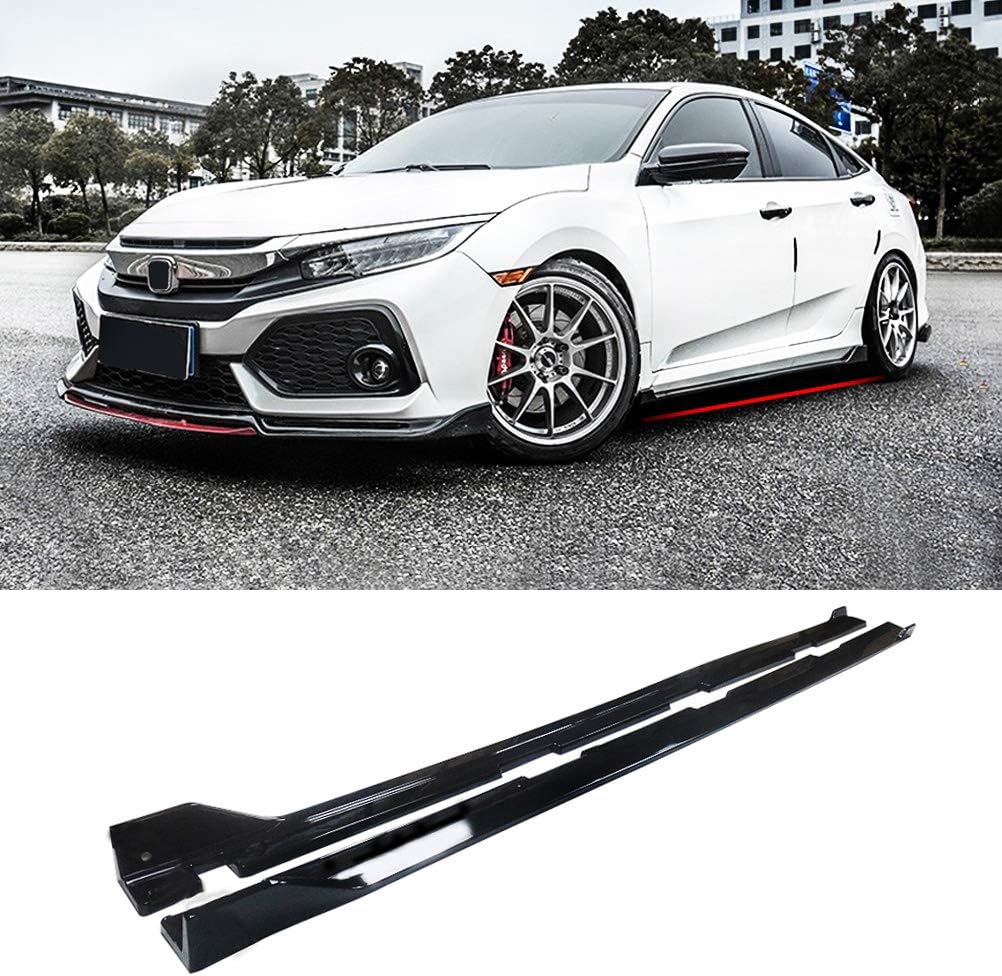 Amazon.com: NINTE Side Skirts for 2016-2020 Honda Civic Sedan Models ...
