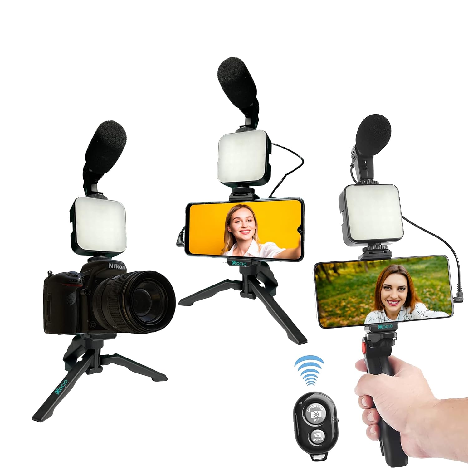 Gocio Led vlog Lights, vlogging kit for iPhone, YouTube Camera ...