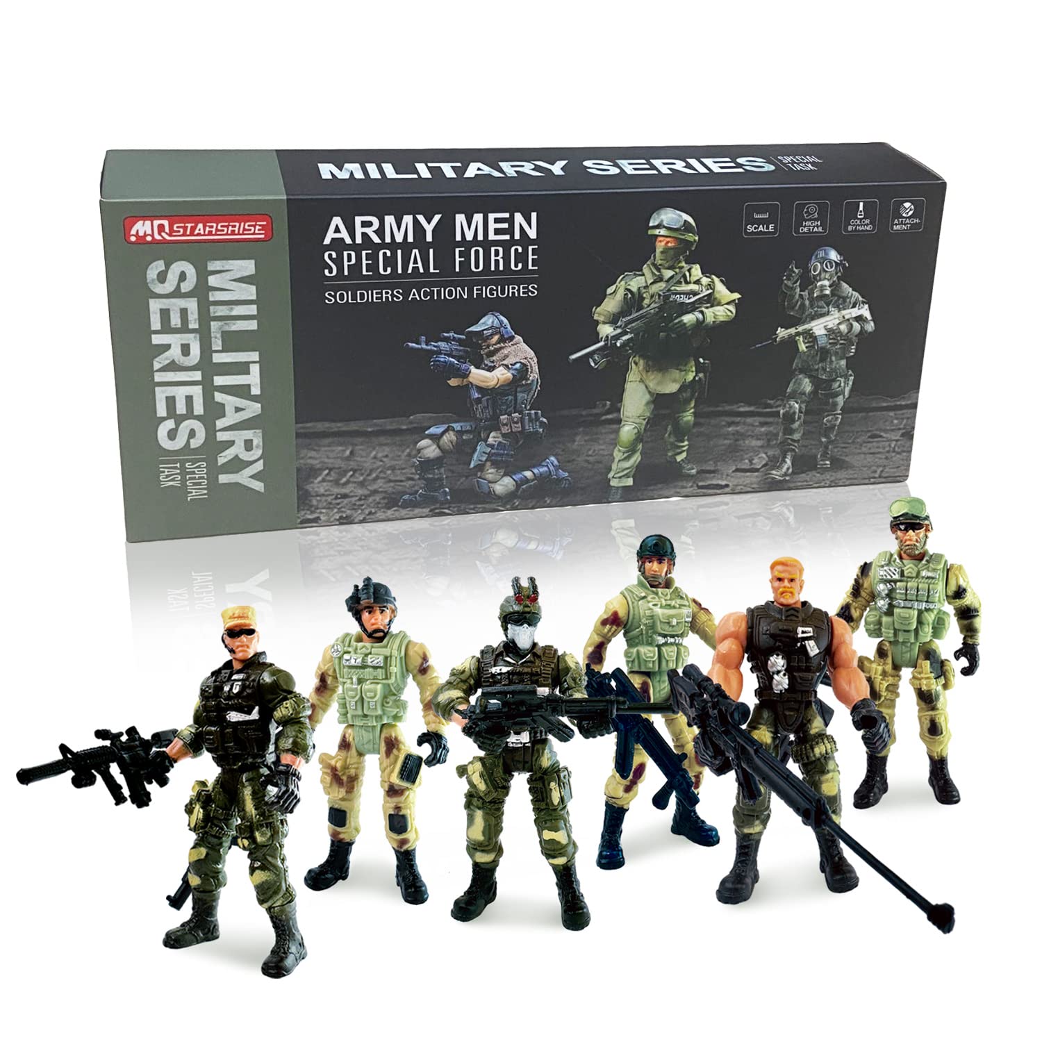 Buy MQSTARSRISE Army Men Soldiers Toy for Boys 4-7, Military Playset ...