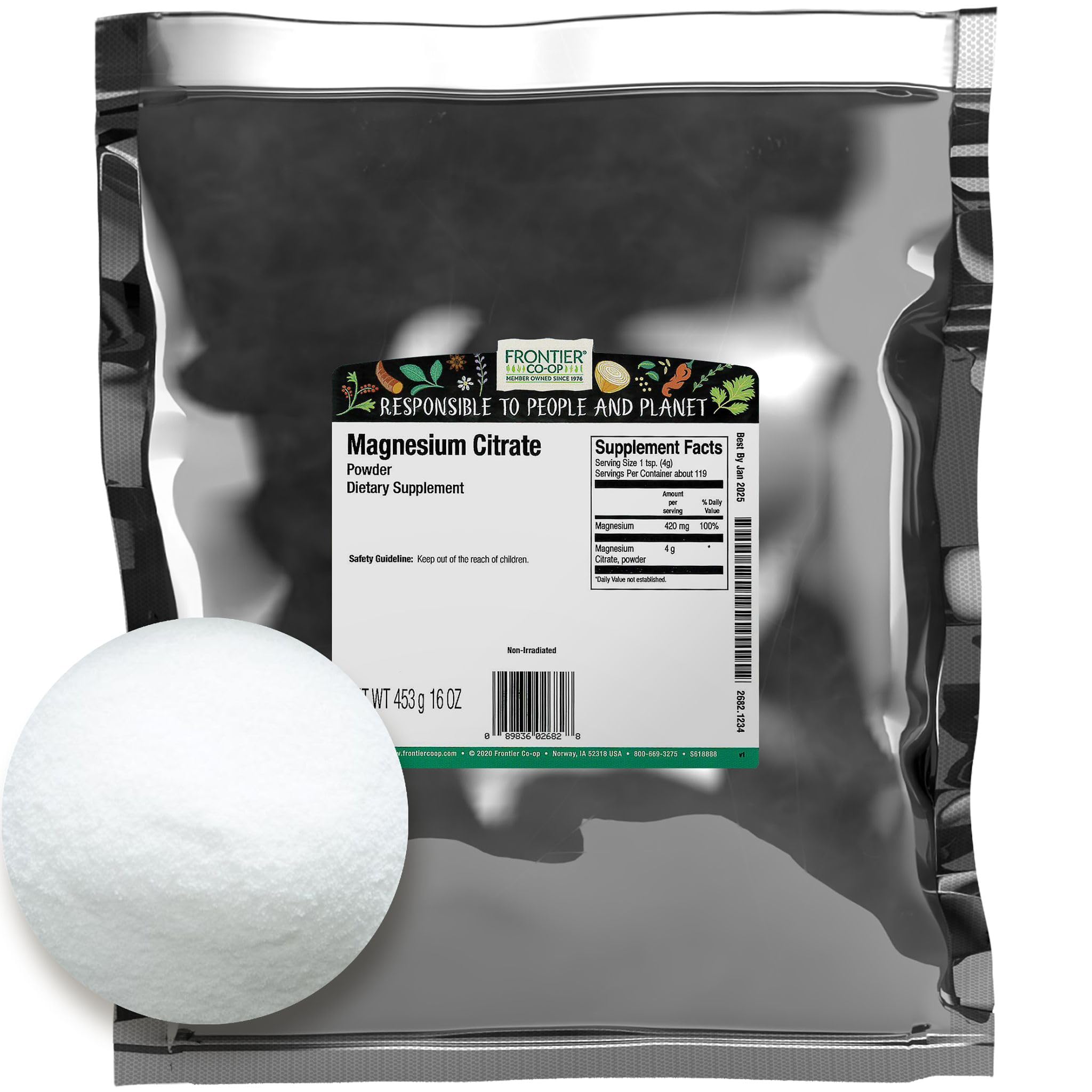 Amazon.com: Frontier Bulk Magnesium Citrate Powder, 16 Ounce : Health ...