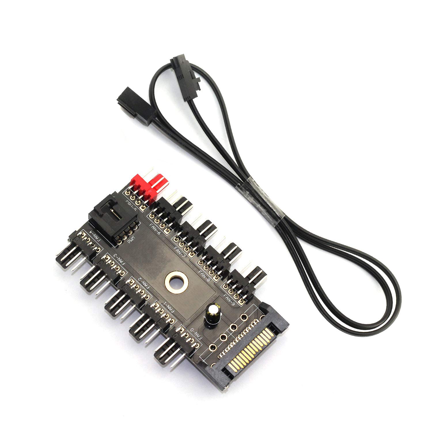 Buy Maxmoral 1-Pack 10 Way 4Pin PWM PC Fan Hub with Cable Computer ...