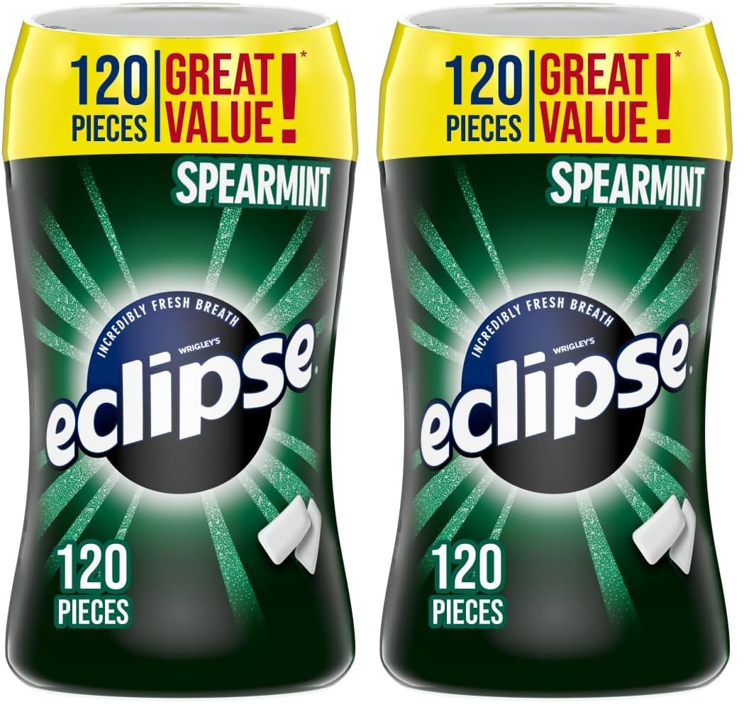 Amazon.com : Eclipse, Sugar Free Gum Spearmint, 120 count (Pack of 2 ...