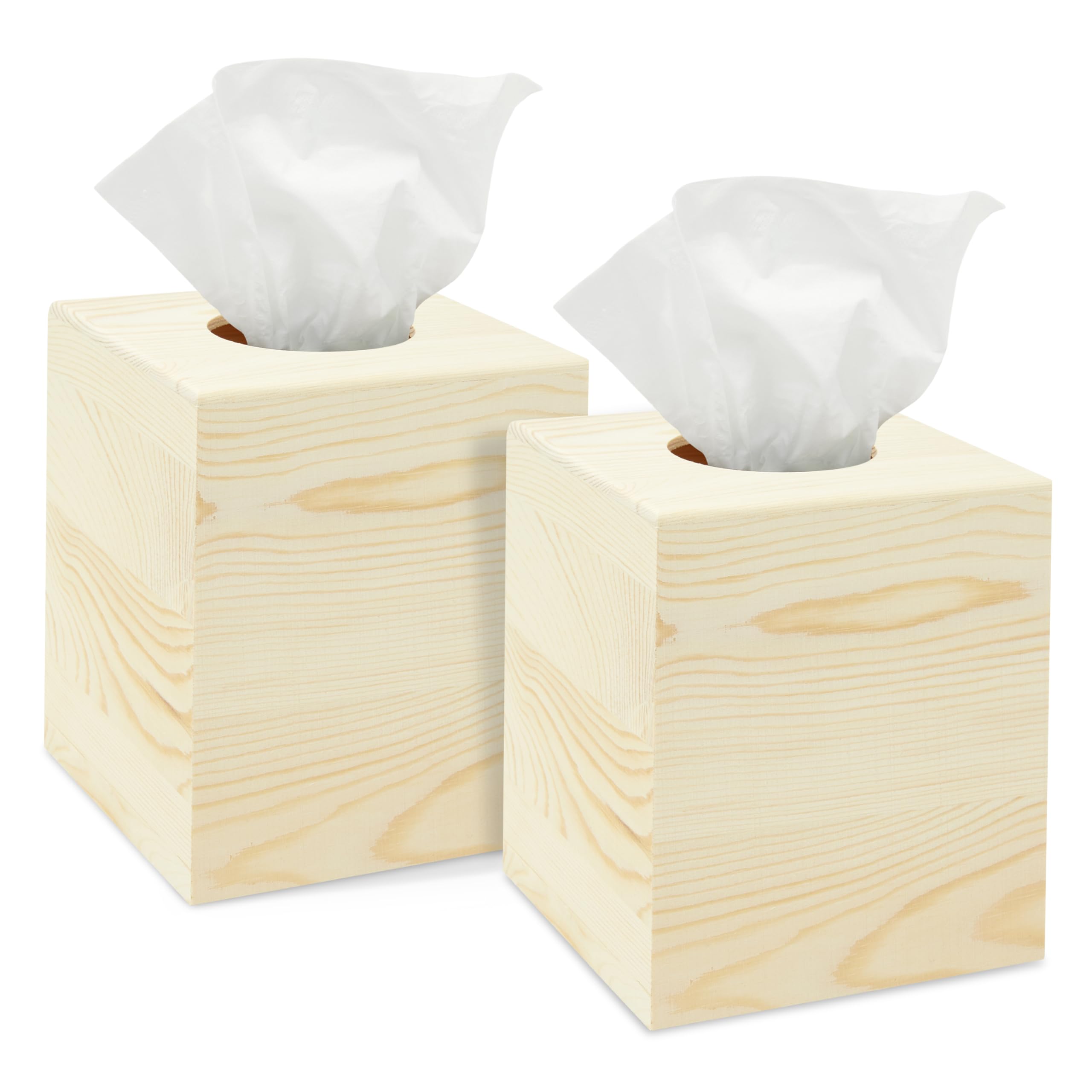 Amazon.com: Juvale Unfinished Wood Tissue Box Cover for Arts and Crafts ...