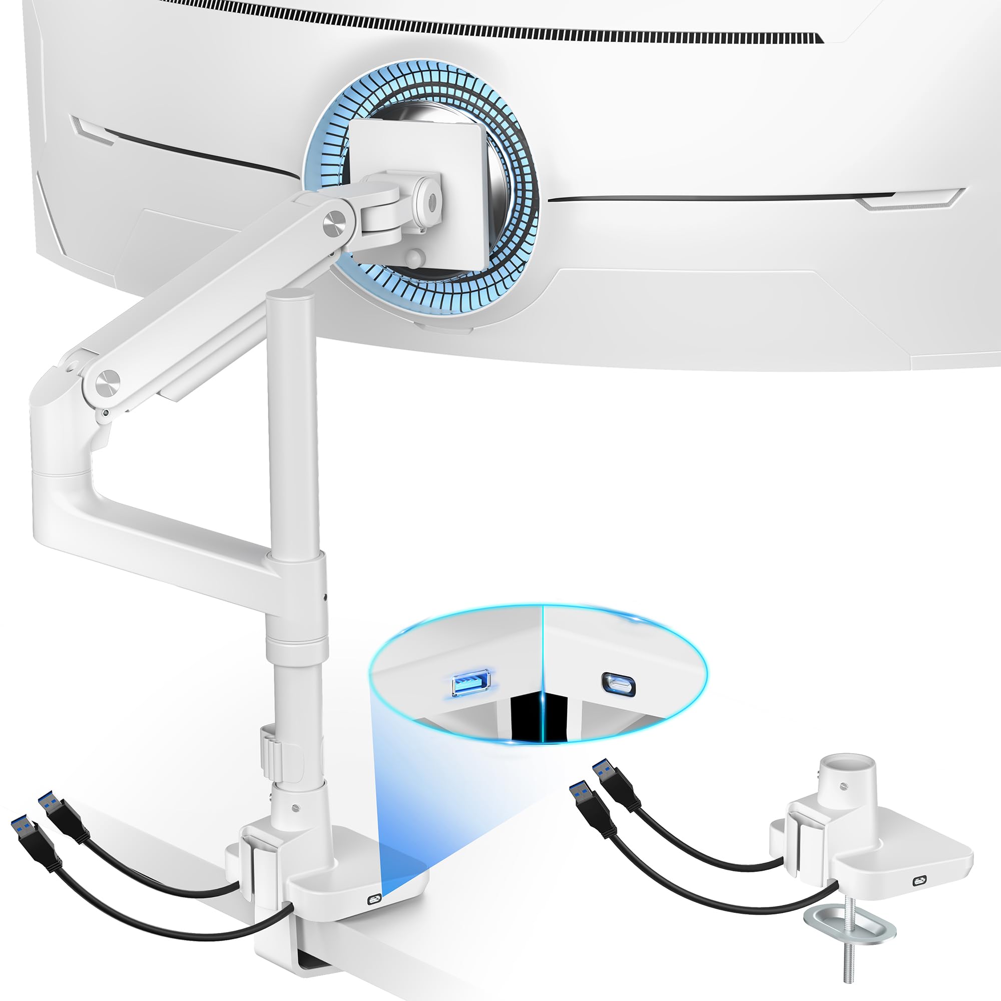 Amazon.com: ARES WING Ultrawide Monitor Mount with USB A/C, Ultrawide ...