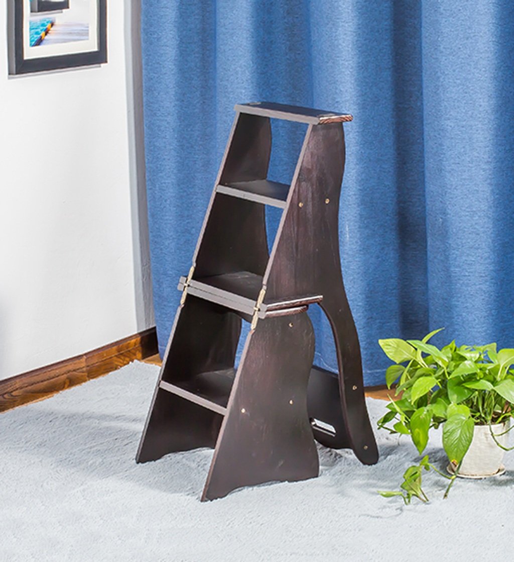 Buy CAIJUN Step Stool Chairs Seats Back Stairs 4-storey Stool Fold ...