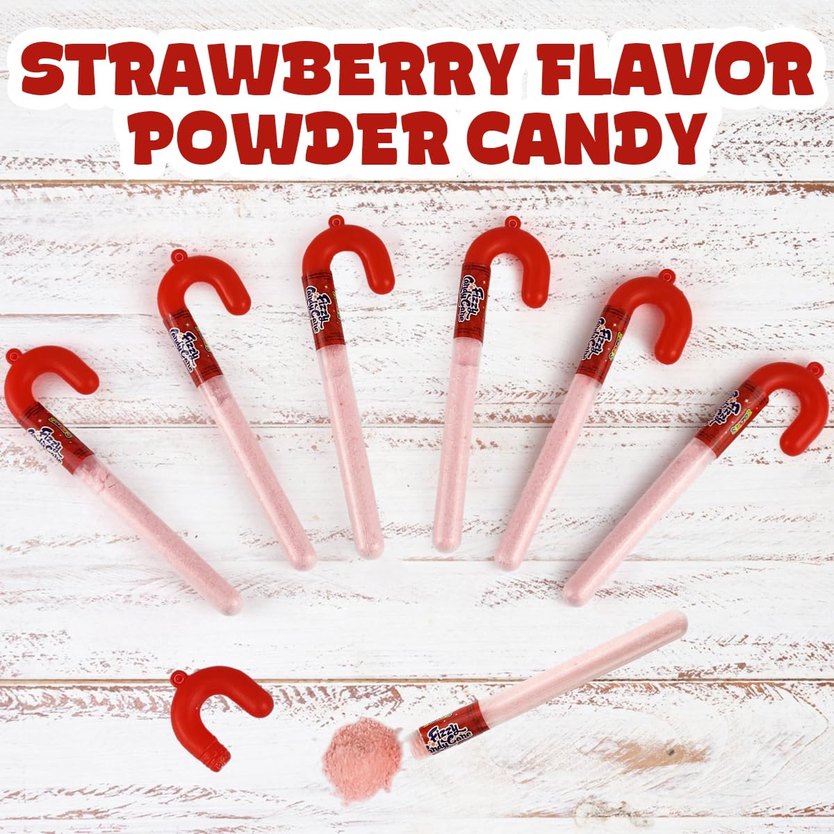 Snapklik.com : 50 Christmas Fizzy Candy Canes, 50 Pack Of Strawberry ...