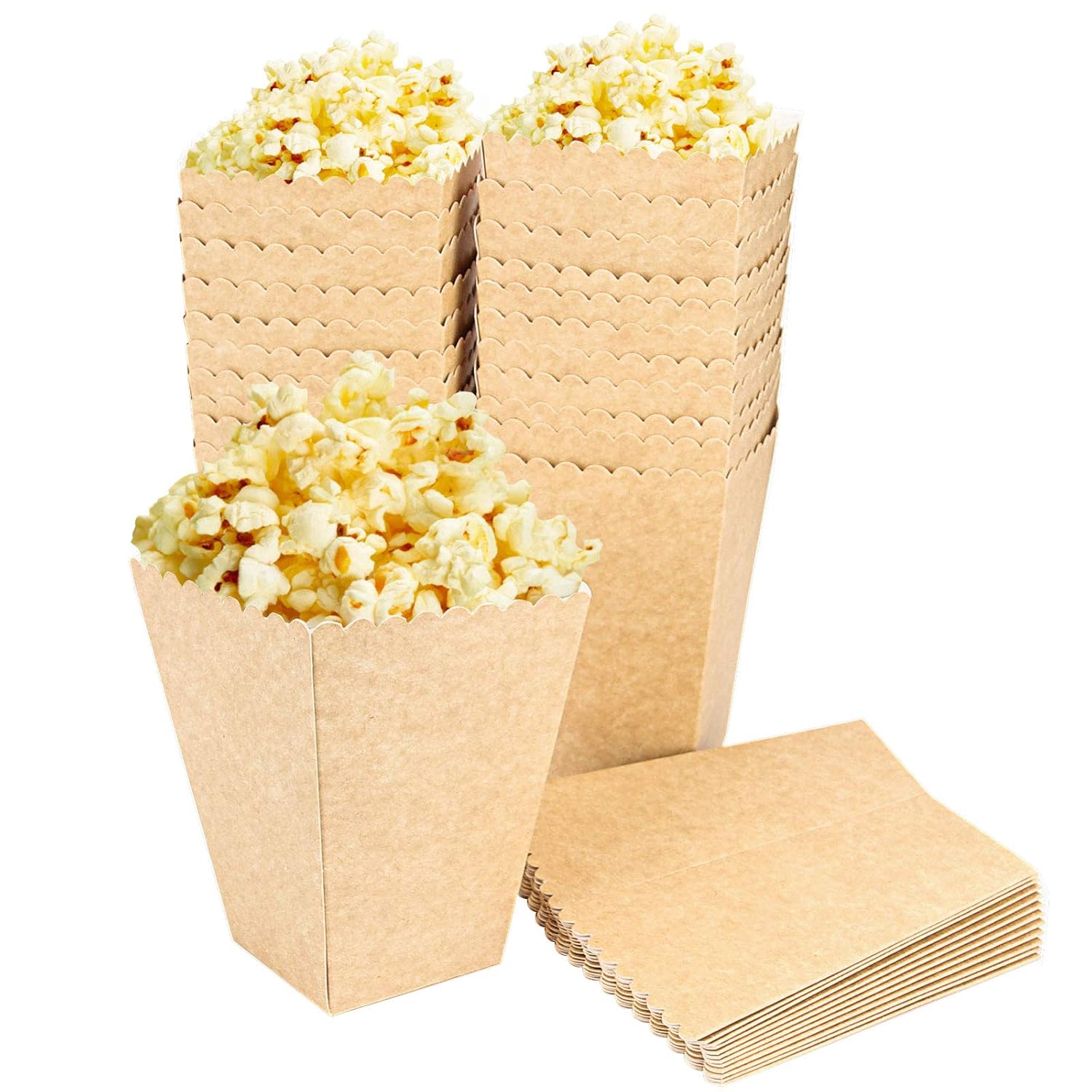 Amazon.com: HOZEON 50 PCS 20 Ounces Paper Popcorn Boxes, Reusable ...