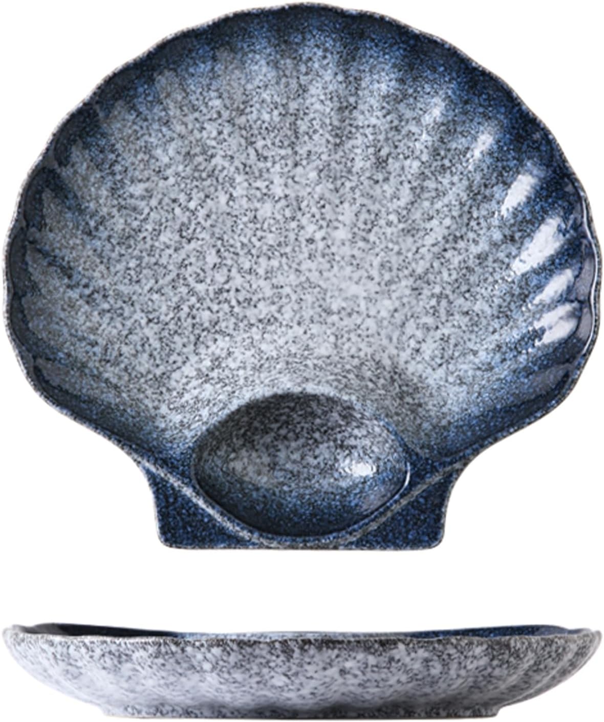 Amazon.com | Seashell Shaped Porcelain Plate with Sauce Holder ...