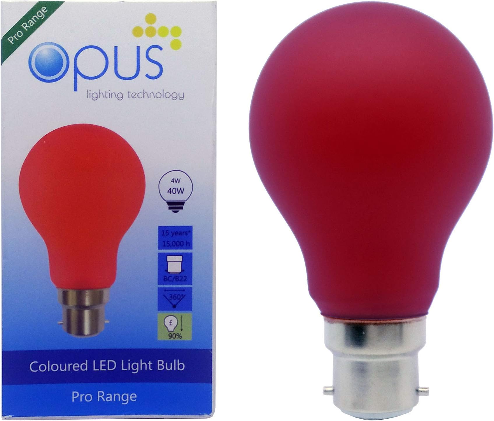 Merriway BH00648 60W Red Fireglow Light Bulbs Bayonet BC B22 for Flame ...