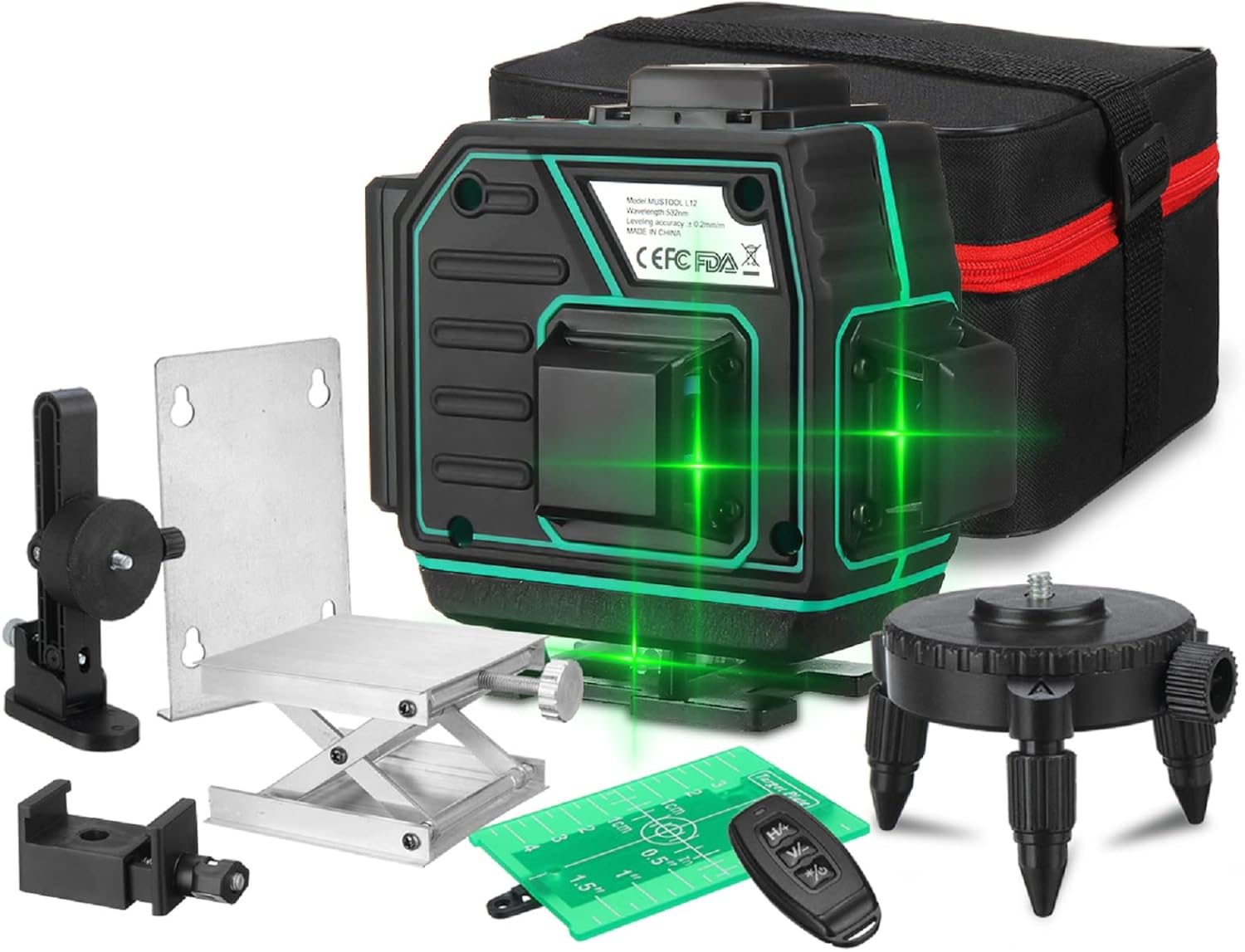 VKRVKN Laser Level, 12 Lines 3D Self-Leveling Laser Level, 3x360° Lines ...