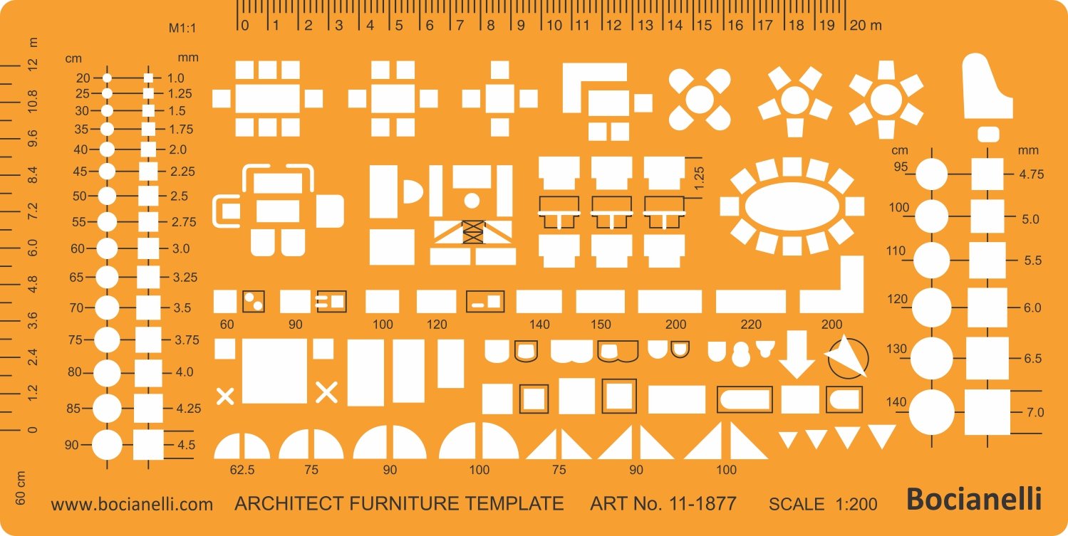 Metric 1 200 Scale Architectural Drawing Template Stencil Architect ...