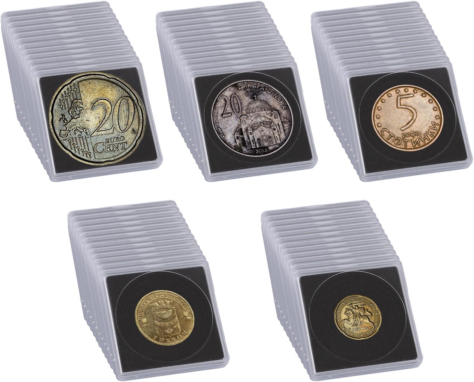 Amazon.com : AKOLAFE 60PCS Plastic Coin Holders for Collectors 2x2 Half ...