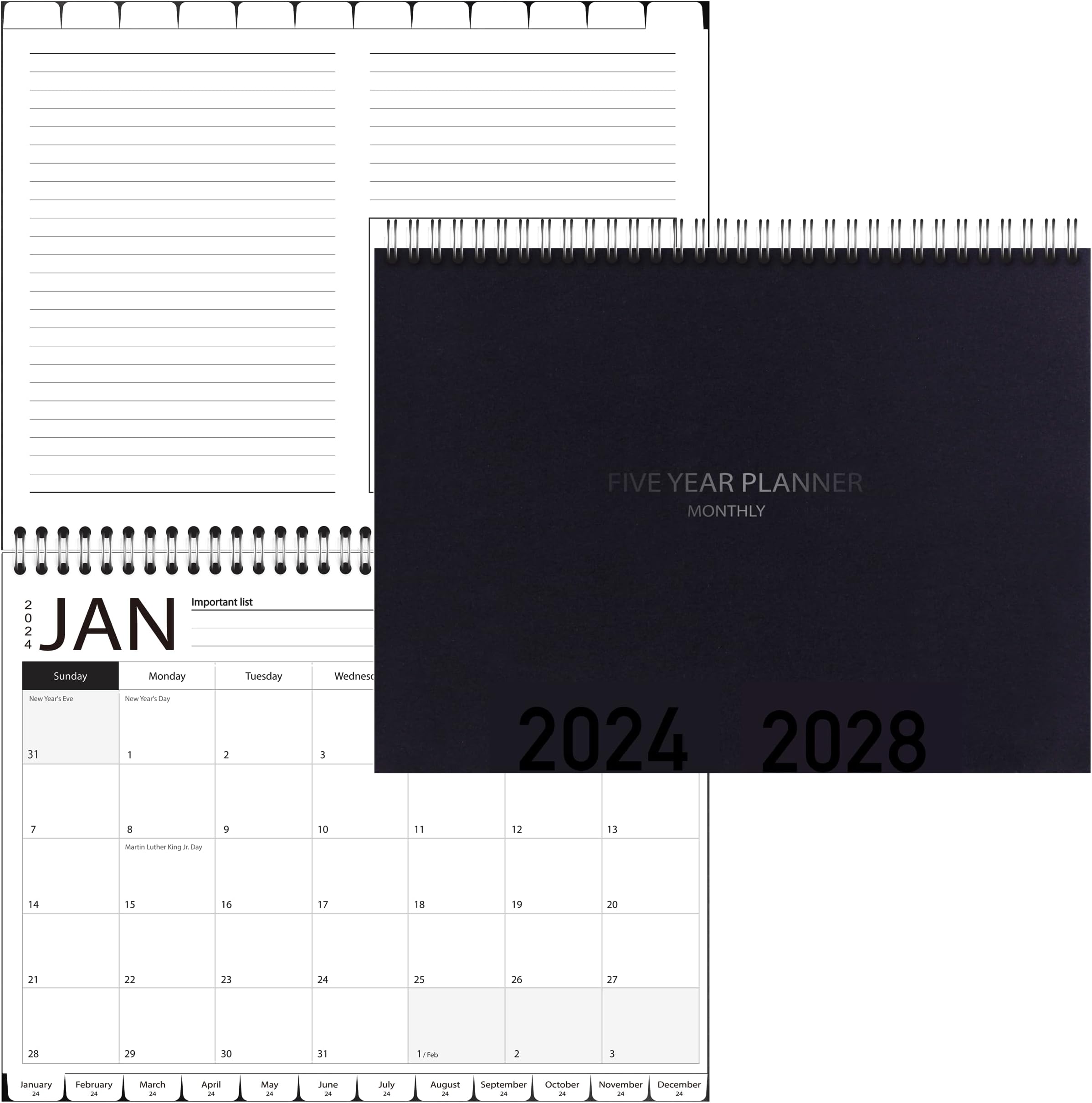 Amazon.com : Zhanmai 5 Year Planner Calendar with Tabs 11 x 8.5 Inches ...