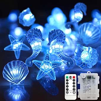 Amazon.com: kingleder 16ft 50 LED Ocean Themed String Lights, Battery ...