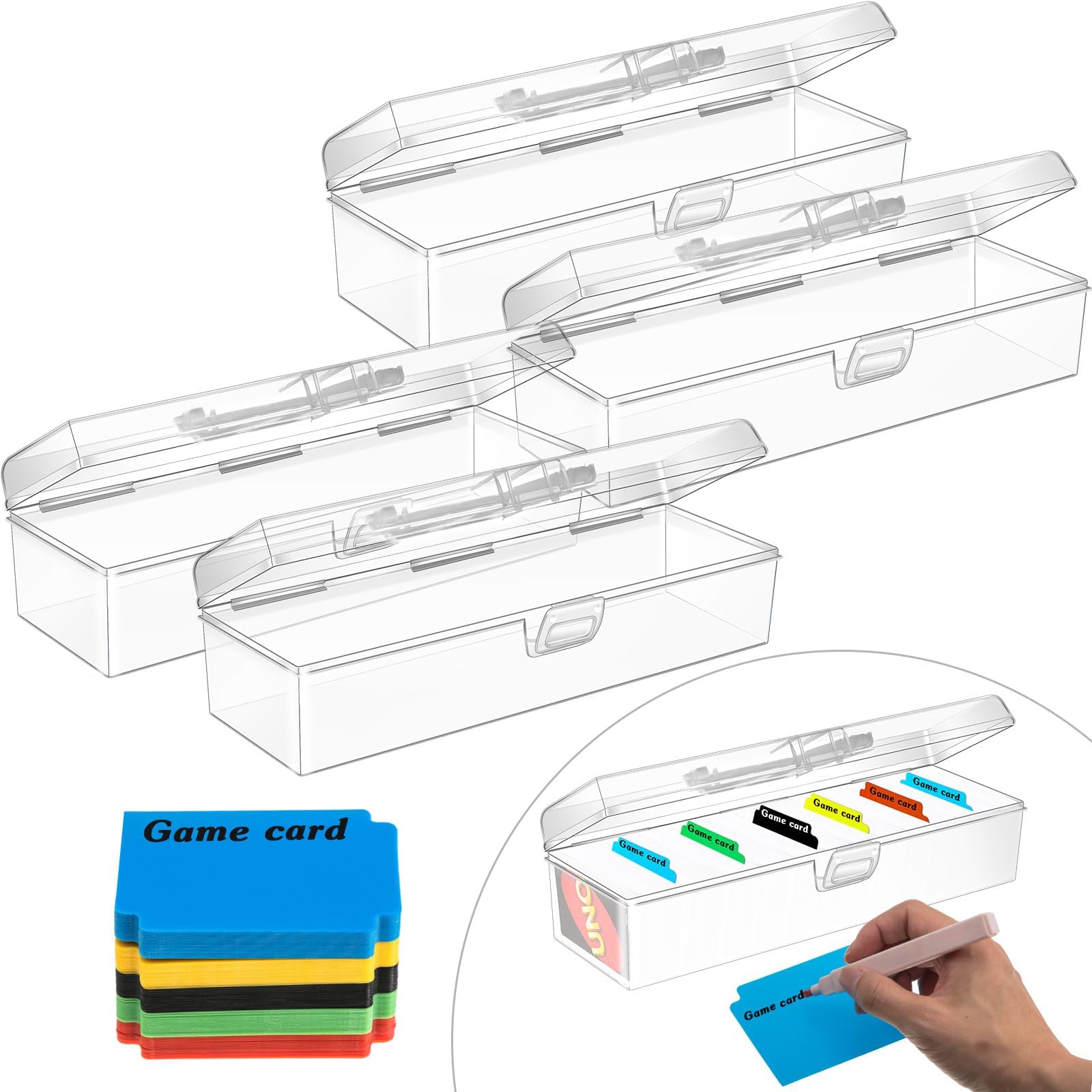 Amazon.com: Hlimior 3 Pack Trading Card Storage Box with Handle ...