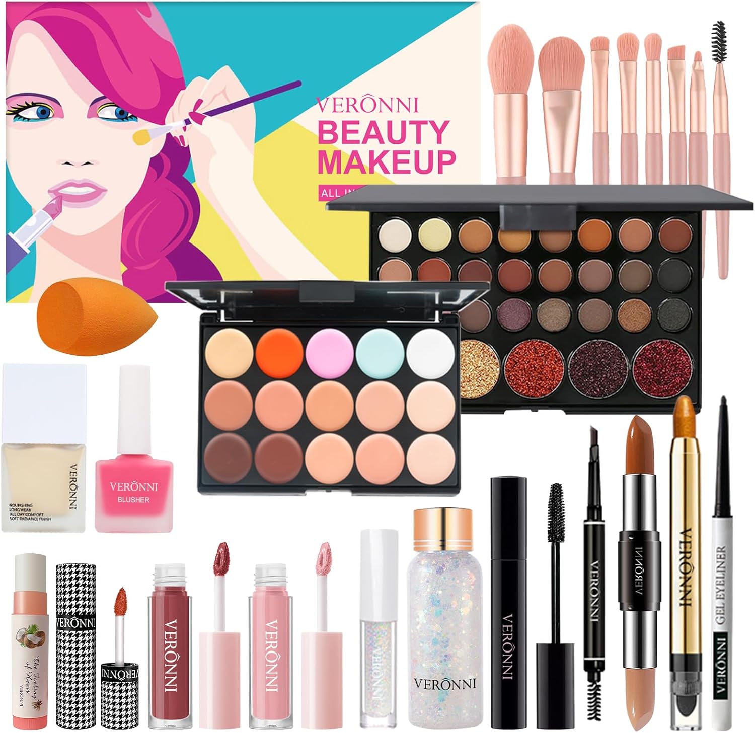 All in One Makeup Kits Women Full Multi-purpose Beauty Kit, Eyeshadow ...