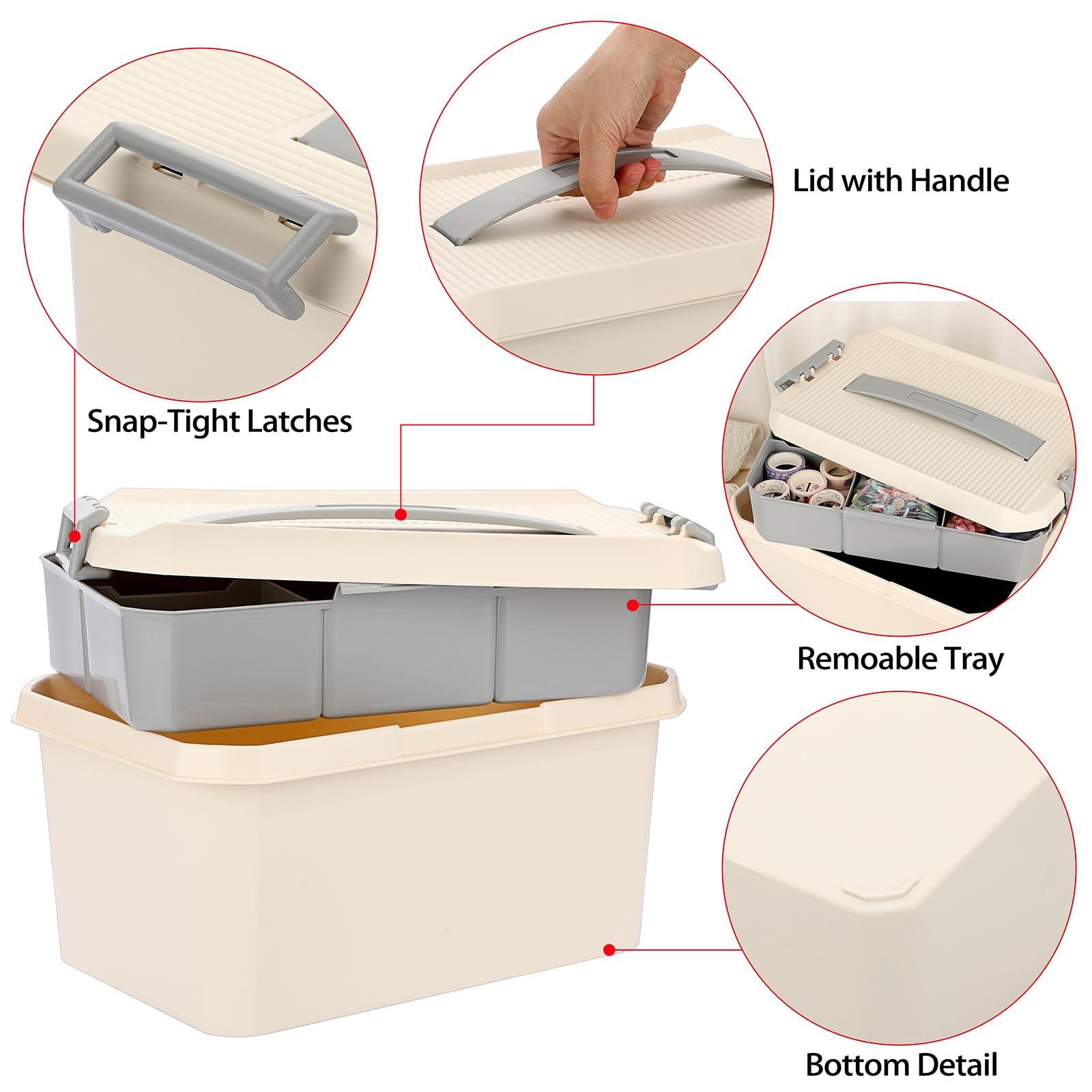 Snapklik.com : BTSKY Plastic Storage Box& Carry Box, Plastic ...