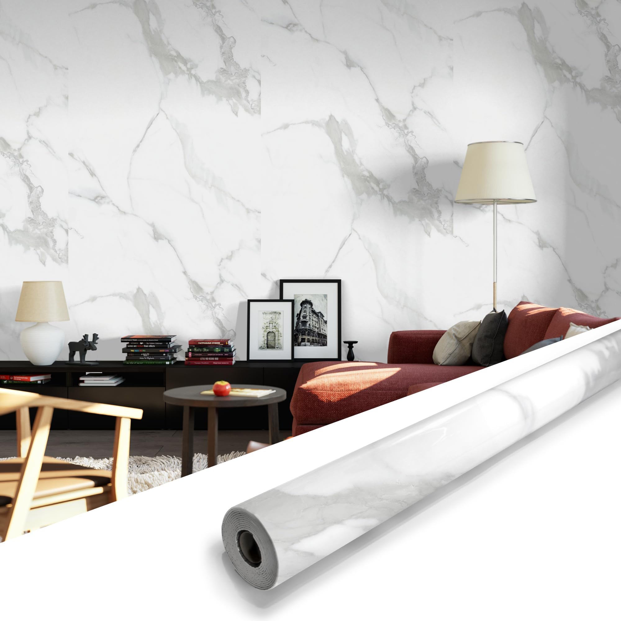3D Stripe Jazz White Marble Wall Murals, Custom Wall Mural Modern ...