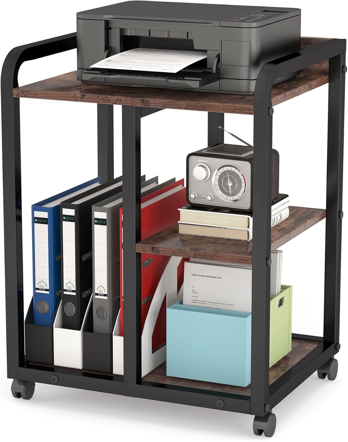 Amazon.com: LITTLE TREE 3-Shelf Mobile Printer Stand with Storage ...