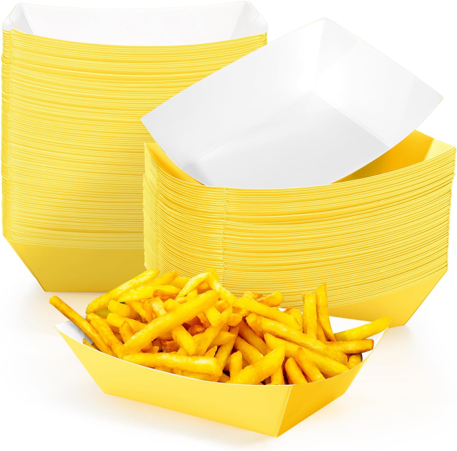Amazon.com: Uiifan 200 Pcs Paper Food Boats Disposable Paper Food Tray ...