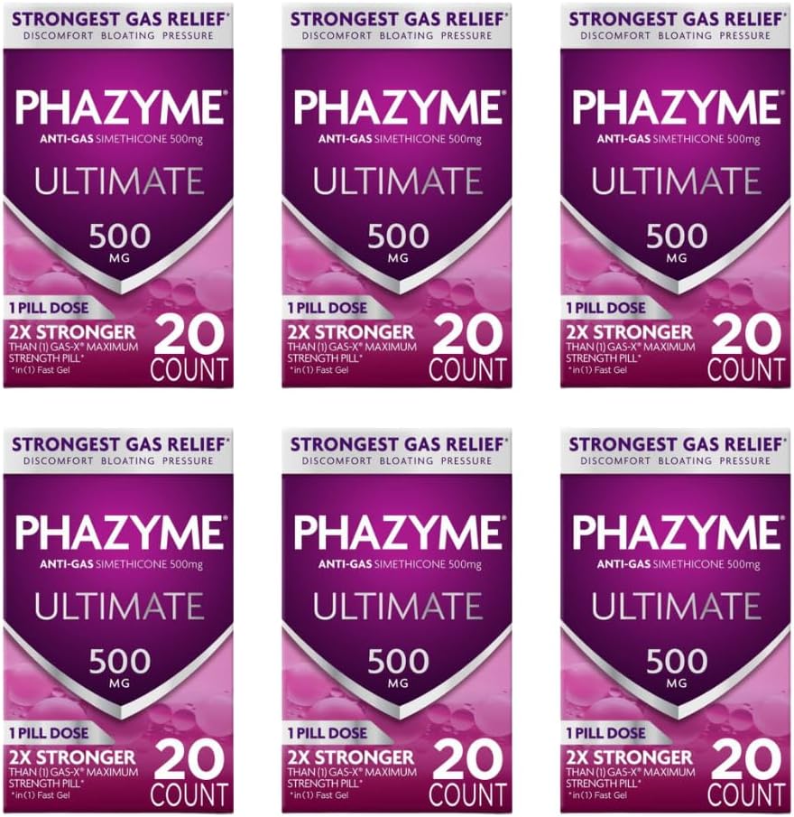 Amazon.com: Phazyme Ultimate Gas Bloating Relief Works in Minutes 500 ...
