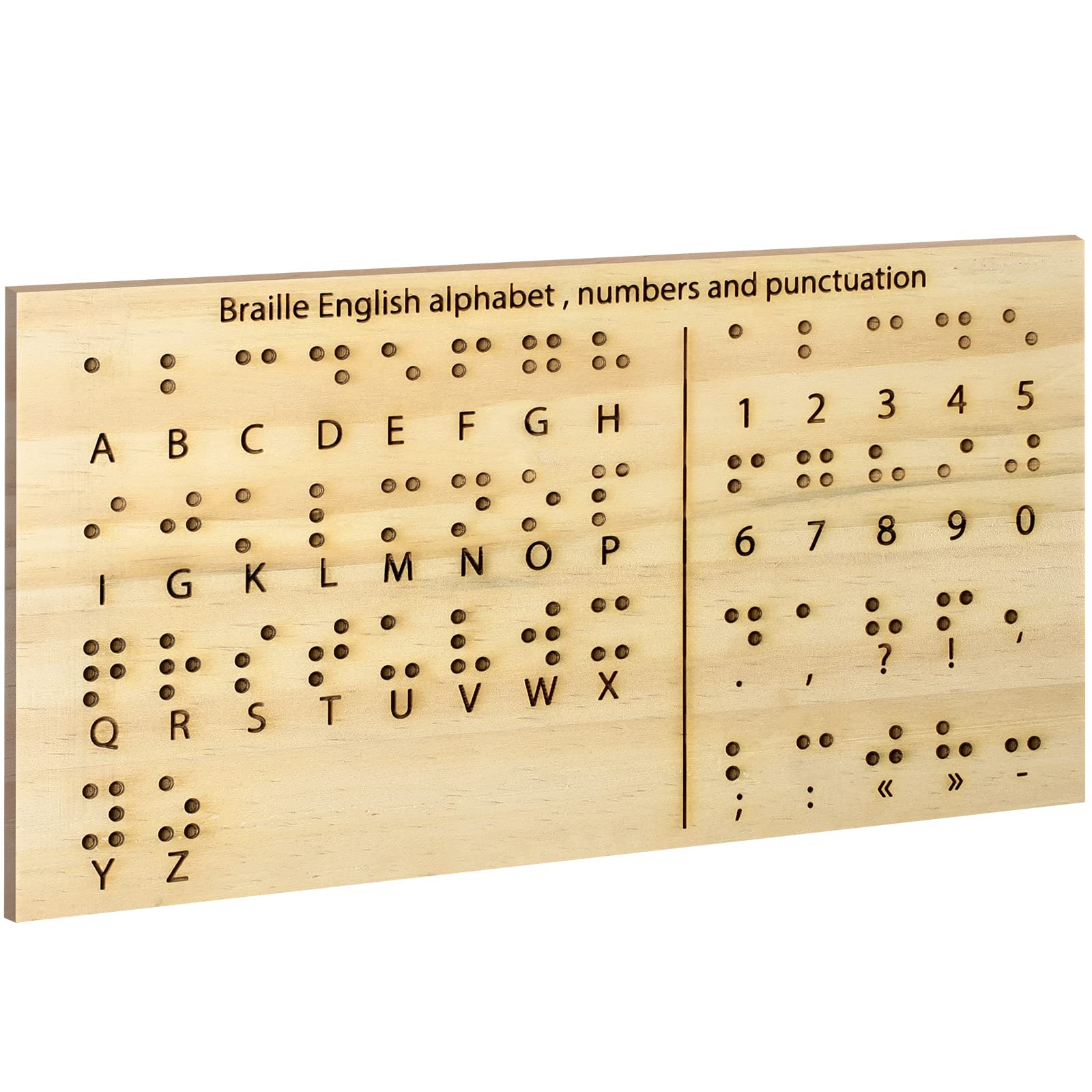 Buy Braille Alphabet Board Wood Braille Fingerboard Carved Dots Braille ...