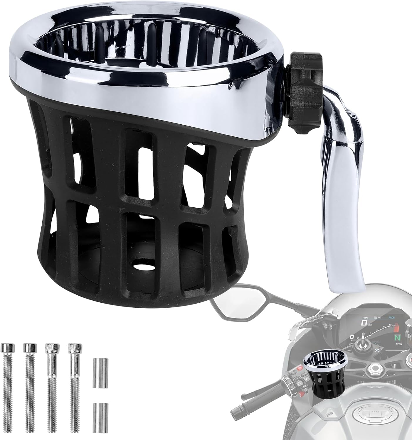 Amazon.com: AEEAST Motorcycle Handlebar Drink Holder, Cup Holder ...