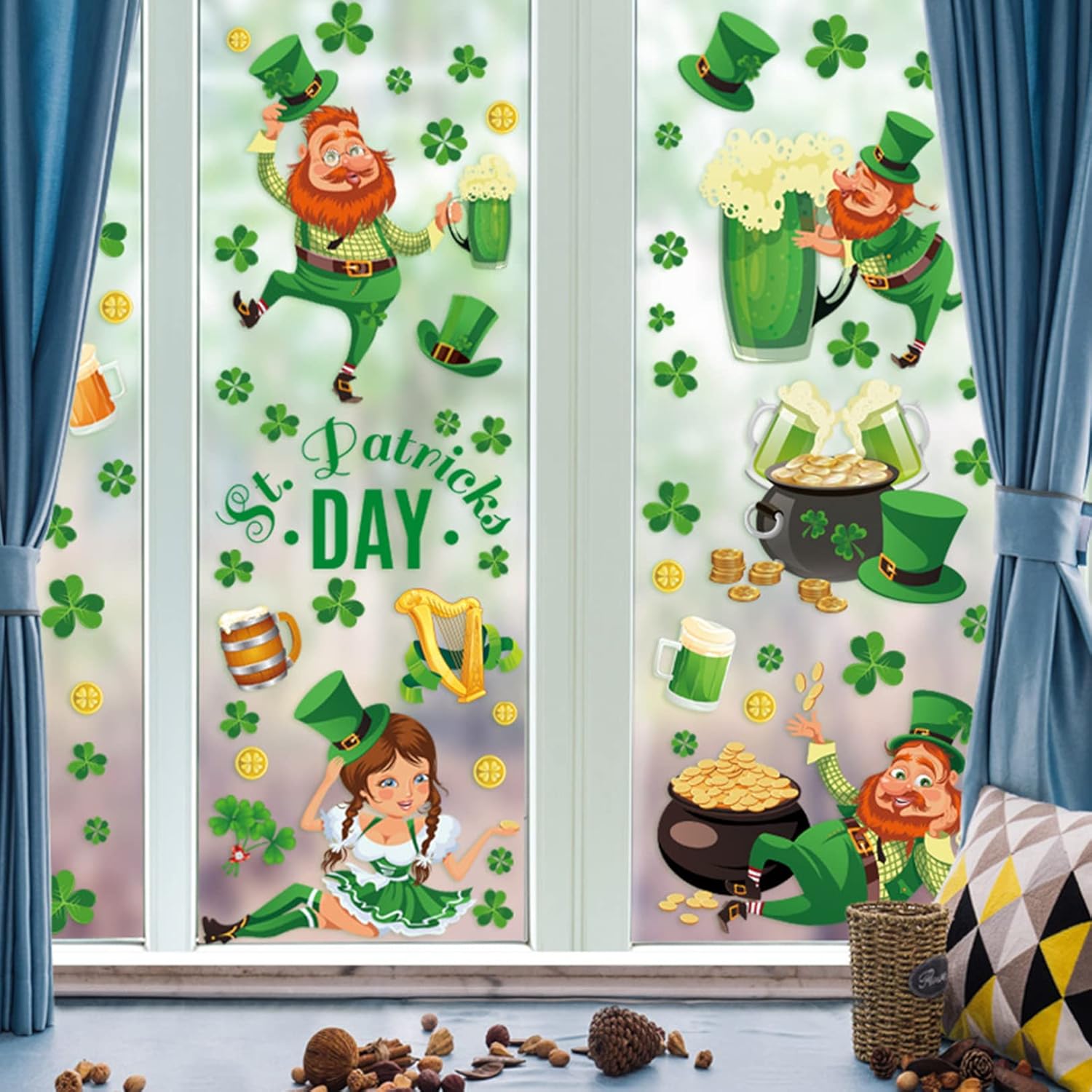 Amazon.com: 200+Pcs St Patrick's Day Decorations Window Clings ...