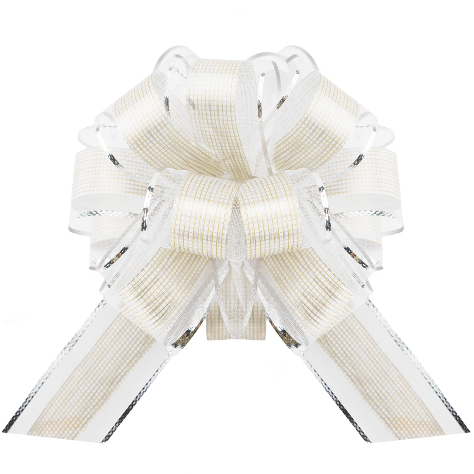 G2PLUS 12PCS Large Pull Bows, 6 Inch Silver Pull Bows, Christmas Pull ...