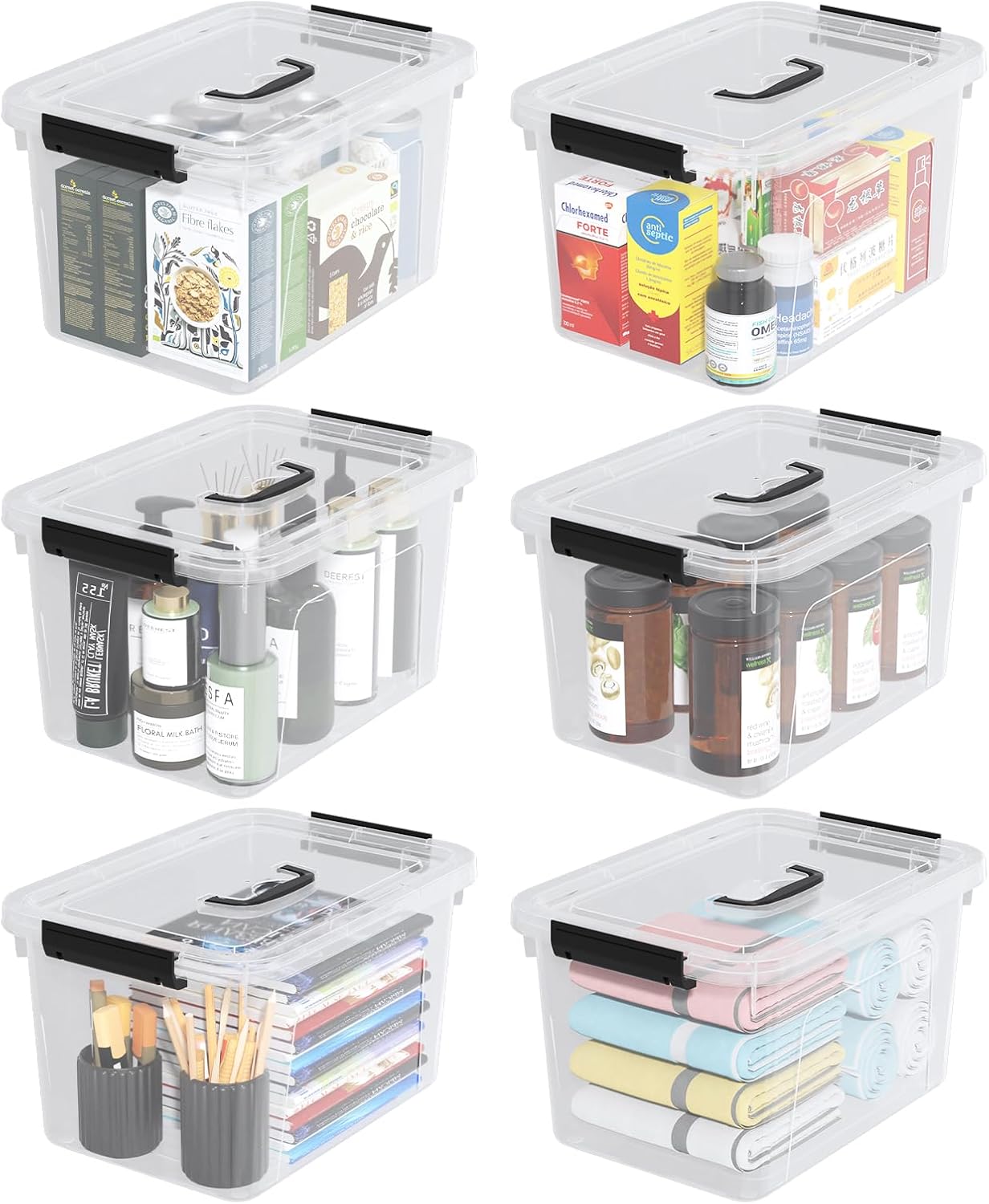 Amazon.com - Joyeen 10 Liters Clear Plastic Storage Boxes with Lids ...