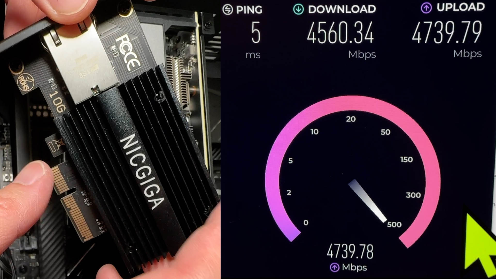 Watch SETUP & SPEEDTEST of NICGIGA 10Gbit PCI-e Ethernet Card! on ...