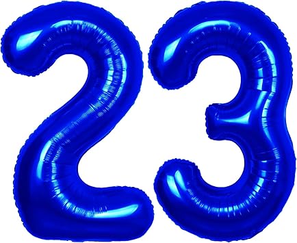 Amazon.com: 40 inch Number Balloon 23, Blue Big Number 23 Balloons ...