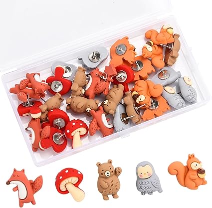 Amazon.com: Push Pins 30Pcs Cute Push Pins Animal Push Pins for Cork ...